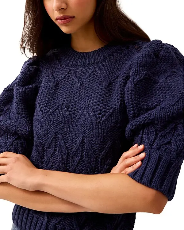 MARIE OLIVER Vayda Half Sleeve Sweater - Navy