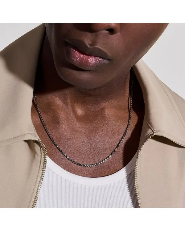John Hardy Dark Chain Box Link Necklace - Silver