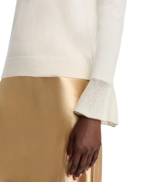 Lafayette 148 New York Ruffle Trim Bateau Neck Sweater