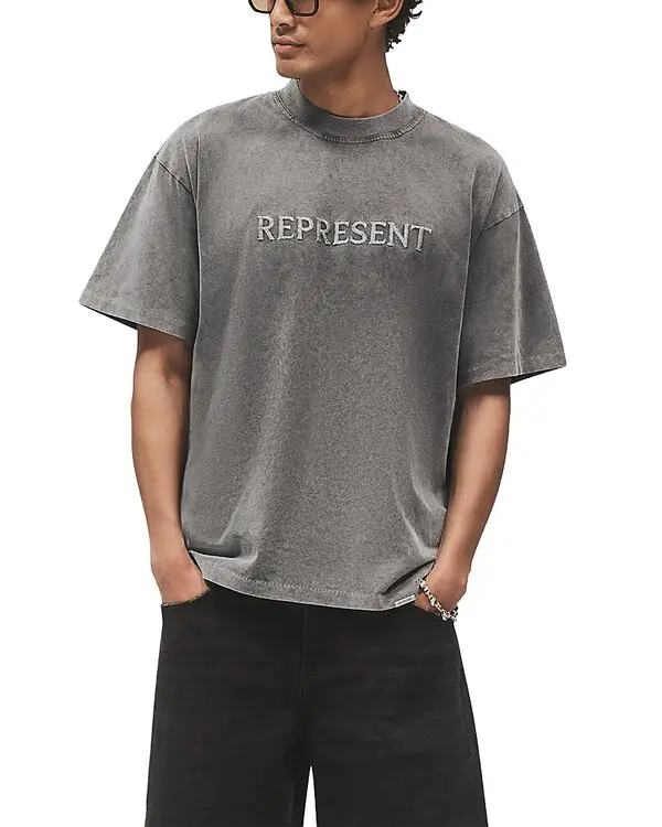 REPRESENT Embroidered Serif Logo Tee