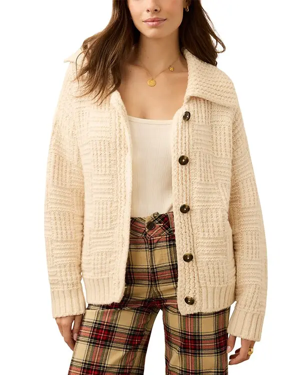 Faherty Brand Textured Cardigan Sweater