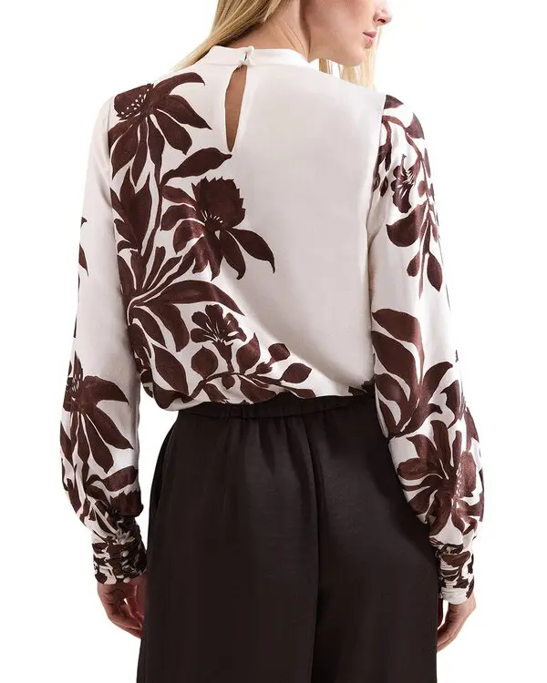 PHASE EIGHT Hattie Satin Blouse With Floral Print