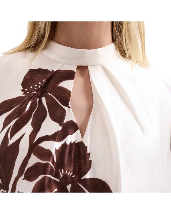 PHASE EIGHT Hattie Satin Blouse With Floral Print