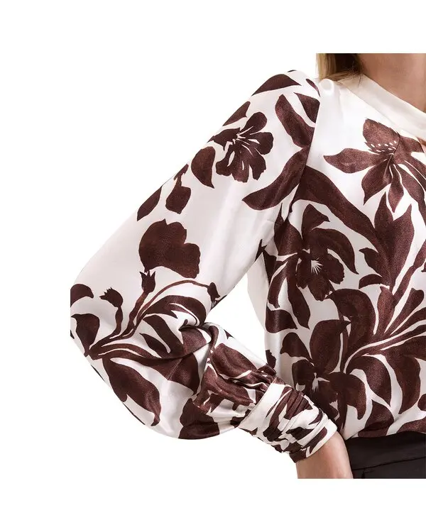PHASE EIGHT Hattie Satin Blouse With Floral Print