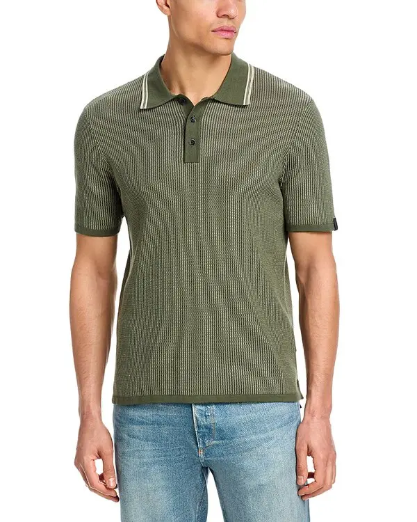 Rag & Bone Harvey Tipped Polo Shirt - Green