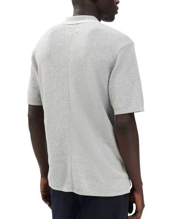Rag & Bone Harvey Tipped Polo Shirt - Heather Grey