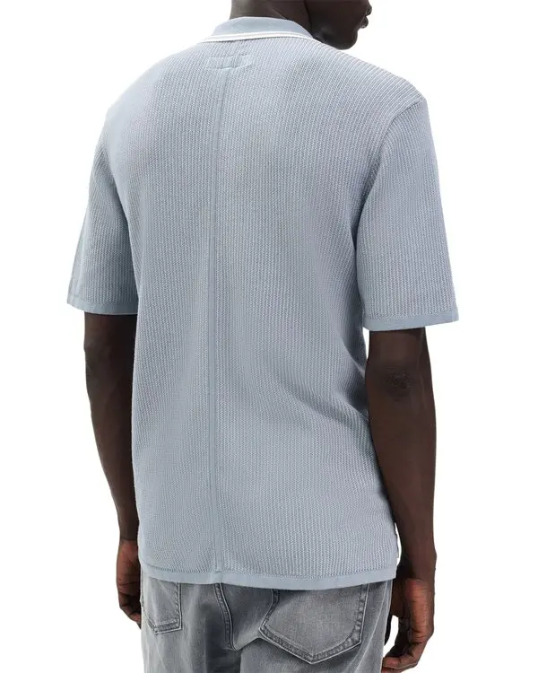 Rag & Bone Harvey Tipped Polo Shirt - Light Blue