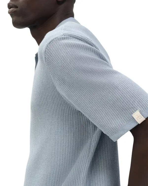 Rag & Bone Harvey Tipped Polo Shirt - Light Blue