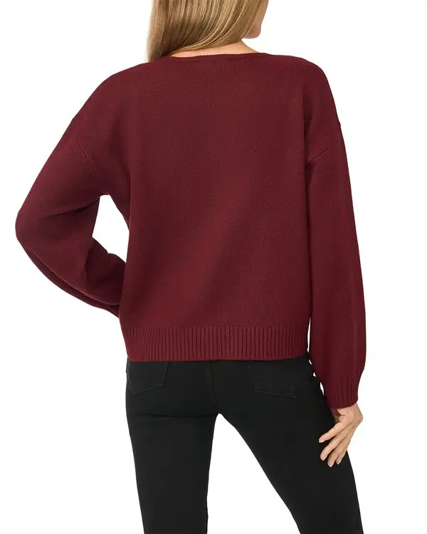 CECE DUPRAZ Bow Closure Cardigan Sweater - Cabernet