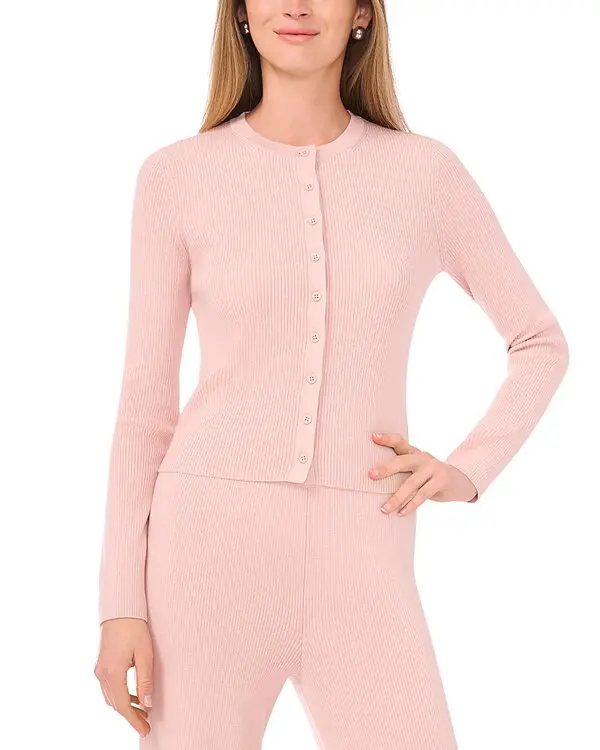1.State Ribbed Cardigan - Sepia Pink