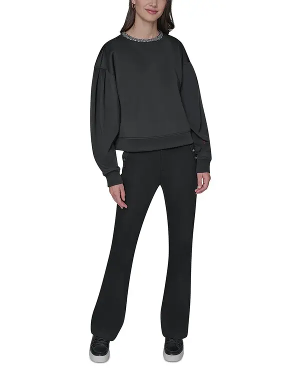 Karl Lagerfeld Embellished Neck Pullover Sweater