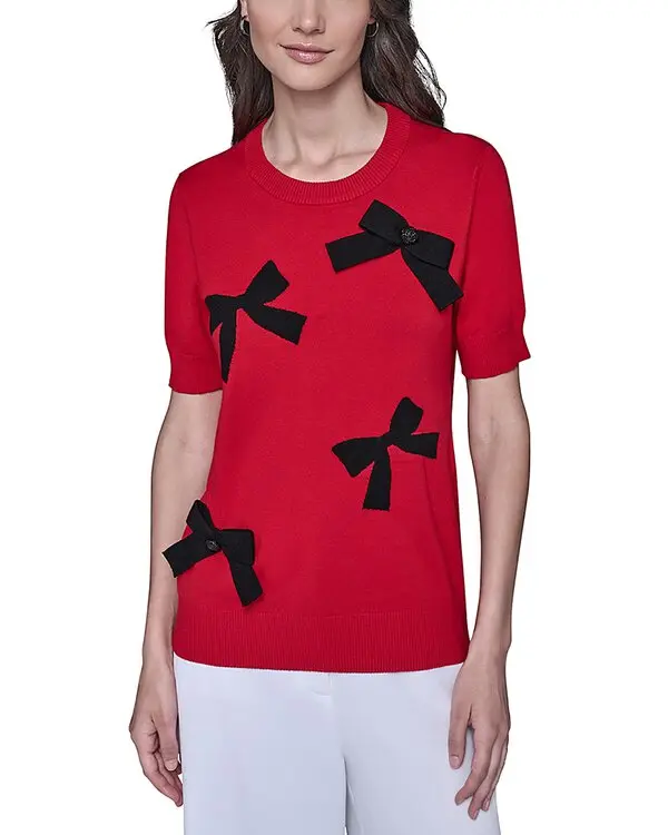 Karl Lagerfeld Short Sleeve Bow Sweater