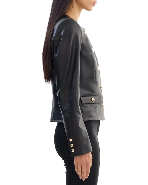LAMARQUE Leather Collarless Jacket