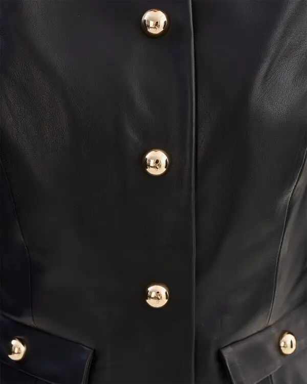 LAMARQUE Leather Collarless Jacket