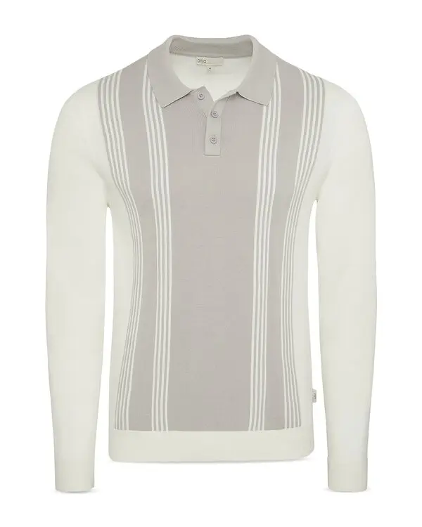 Onia Cotton Knit Long Sleeve Polo