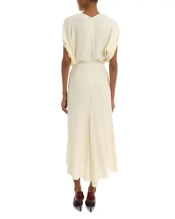 Victoria Beckham Blouson Detail Midi Dress