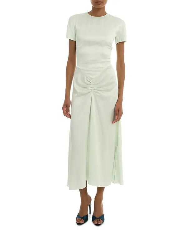 Victoria Beckham Gathered T-shirt Midi Dress