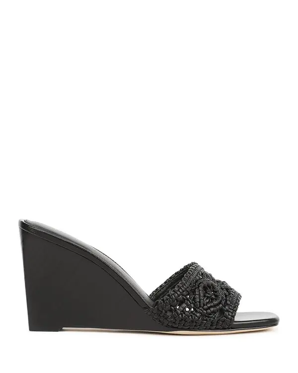 Veronica Beard Ellen Woven Wedge Sandals - Black