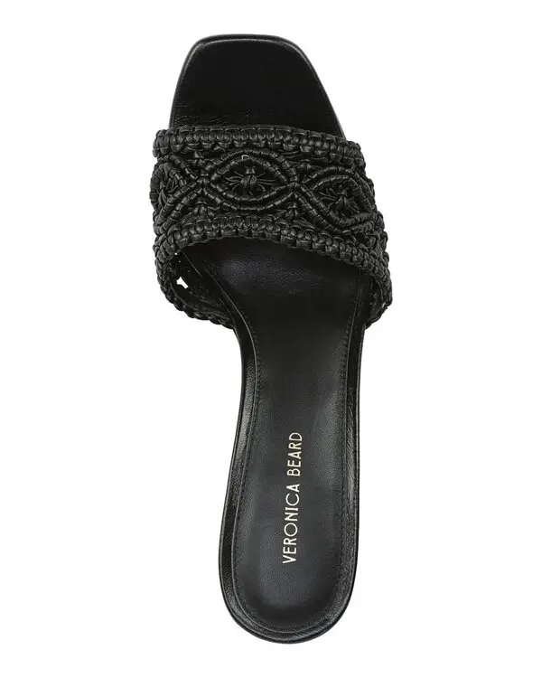 Veronica Beard Ellen Woven Wedge Sandals - Black