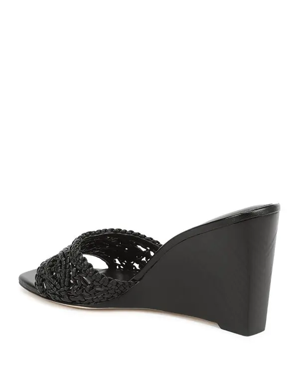 Veronica Beard Ellen Woven Wedge Sandals - Black