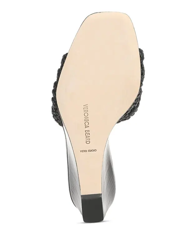 Veronica Beard Ellen Woven Wedge Sandals - Black