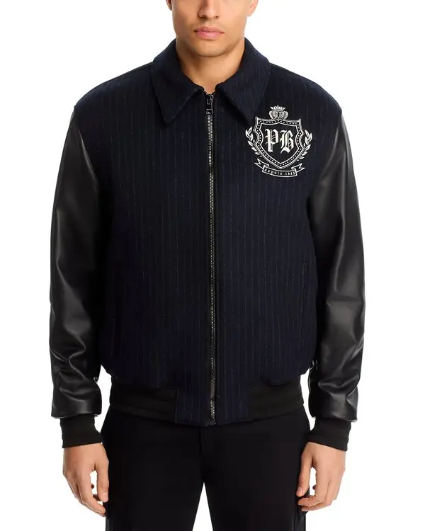 Balmain Pinstripe Varsity Jacket