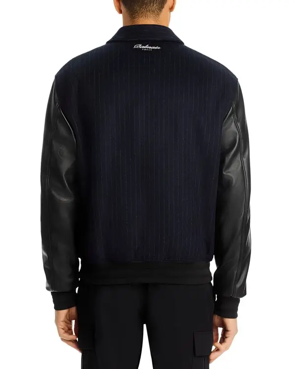 Balmain Pinstripe Varsity Jacket