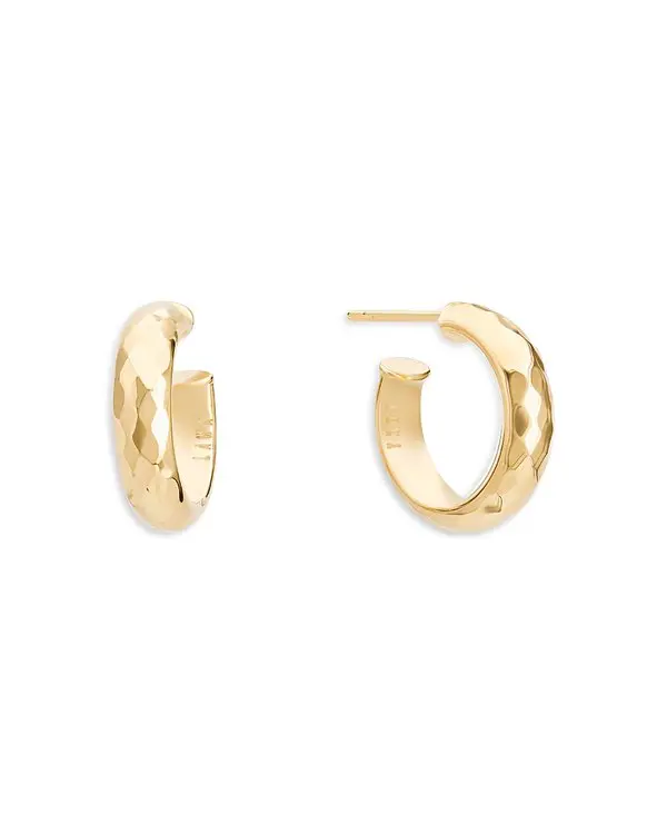 Lana Jewelry 14k Yellow Faceted Disco Hoop Earrings - Gold