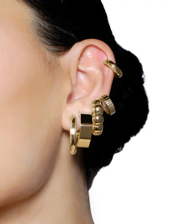 Lana Jewelry 14k Yellow Faceted Disco Hoop Earrings