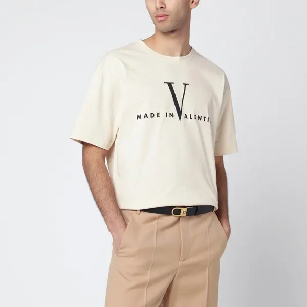 Valentino Garavani Butter-colored "made In " T-shirt - Beige