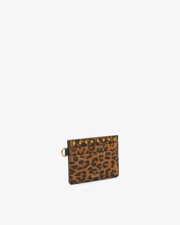 Isabel Marant Oskan Suede Card Holder - Leopard