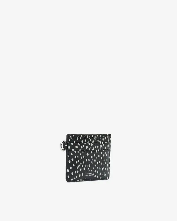 Isabel Marant Oskan Polka Card Holder - Black/ecru