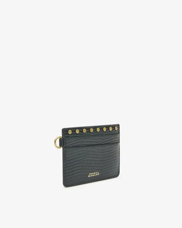 Isabel Marant Oskan Embossed Card Holder - Black