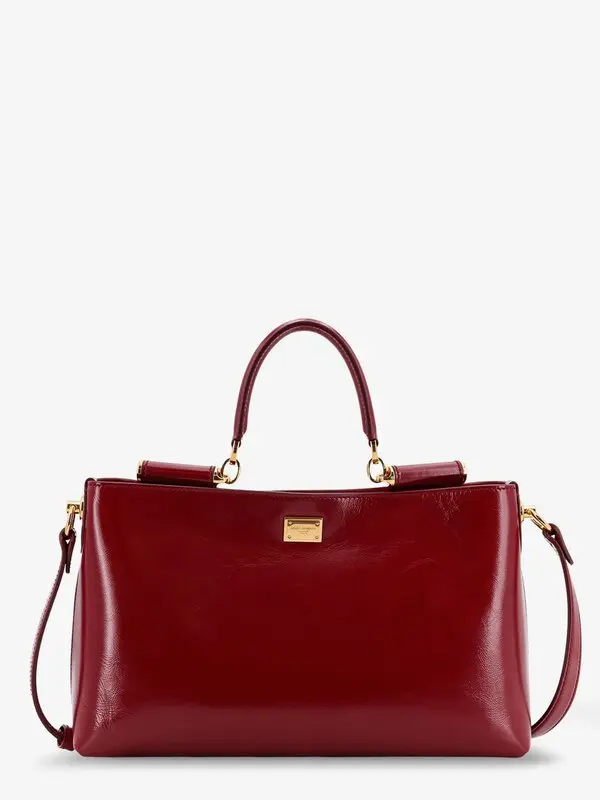 Dolce & Gabbana Vittoria Leather Top Handle Bag - Red