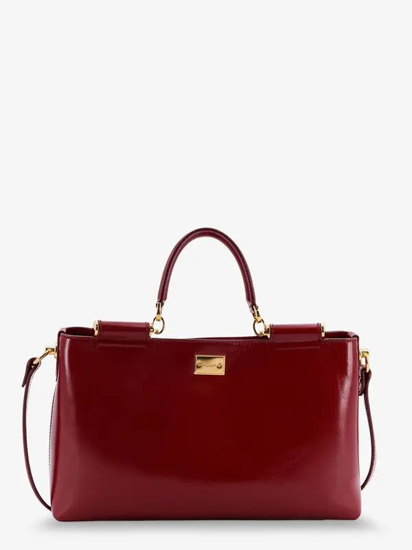 Dolce & Gabbana Vittoria Leather Top Handle Bag - Red