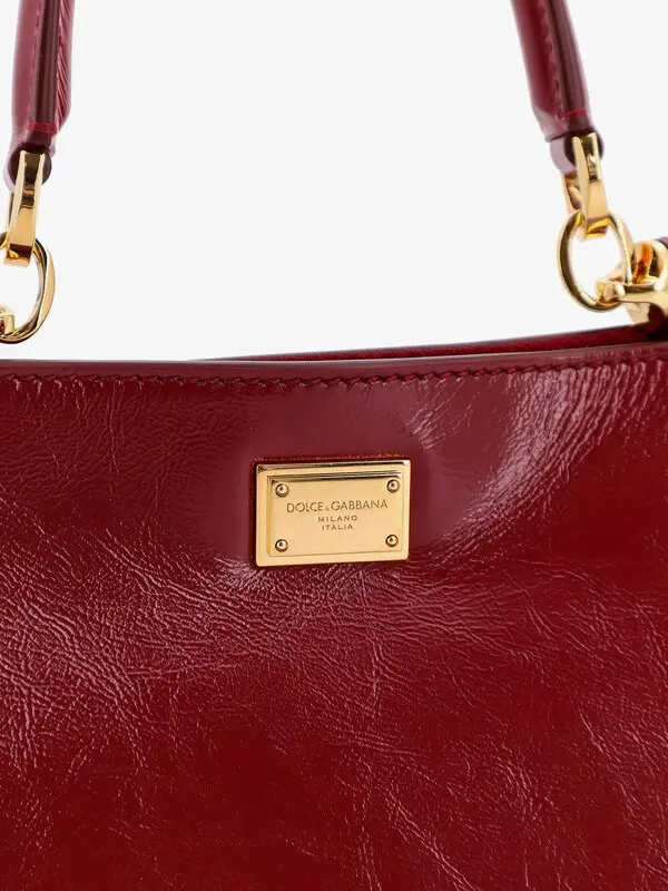 Dolce & Gabbana Vittoria Leather Top Handle Bag - Red