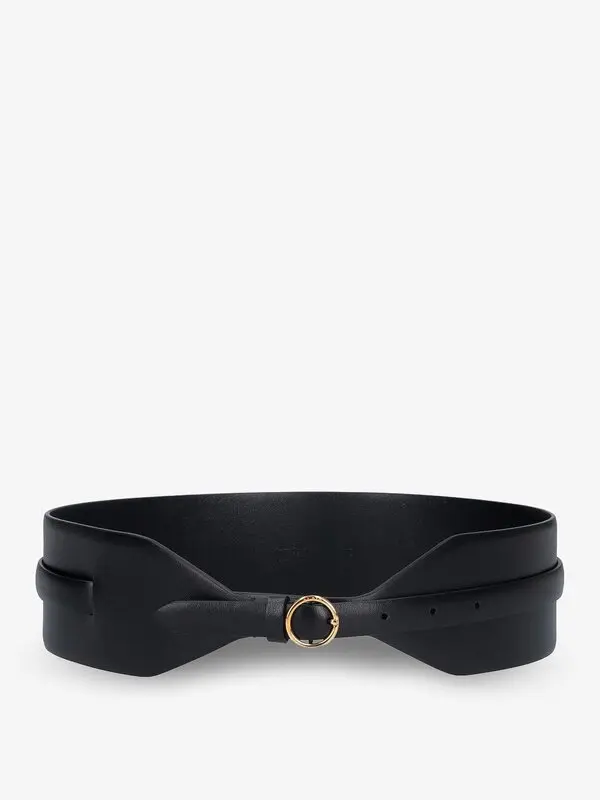 Alaïa Maxi Leather Belt With Metal Buckle - Black