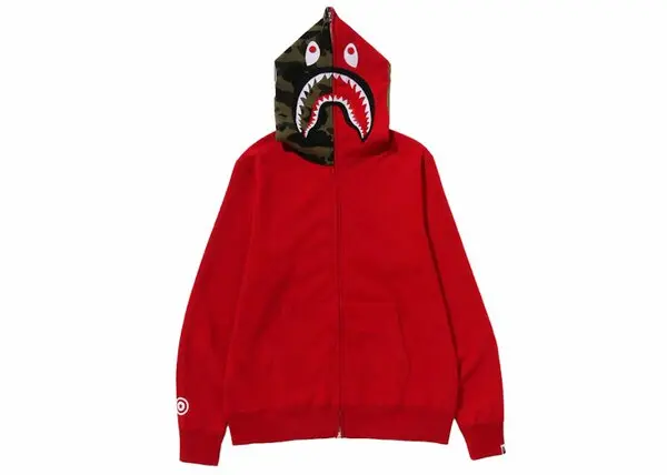 A BATHING APE Shark Full Zip Hoodie - Red