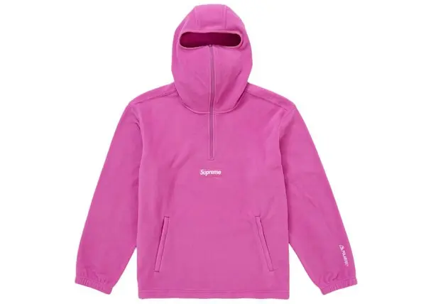 Supreme Polartec Face Mask Half Zip Hooded Sweatshirt - Pink