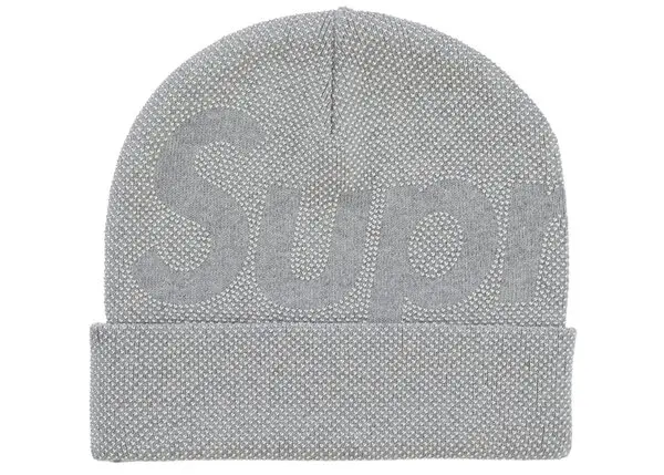 Supreme Studded Knockout Big Logo Beanie - Grey