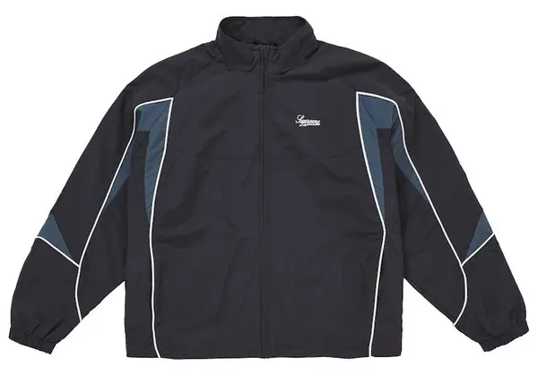 Supreme Contrast Piping Track Jacket - Black