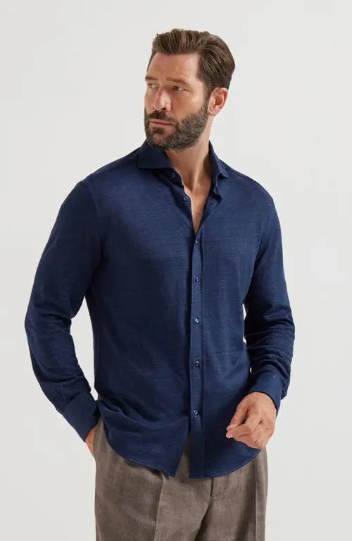 Brunello Cucinelli Jersey Shirt - Navy Blue