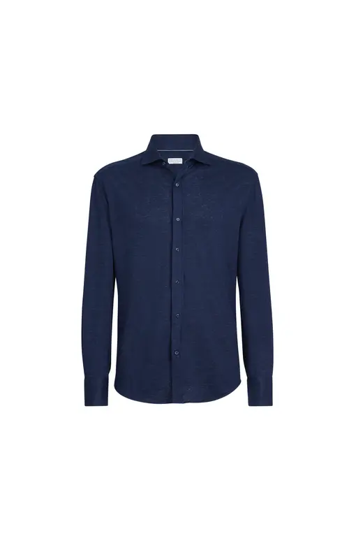Brunello Cucinelli Jersey Shirt - Navy Blue