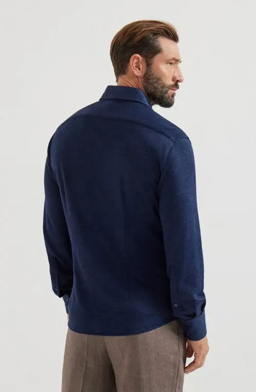 Brunello Cucinelli Jersey Shirt - Navy Blue