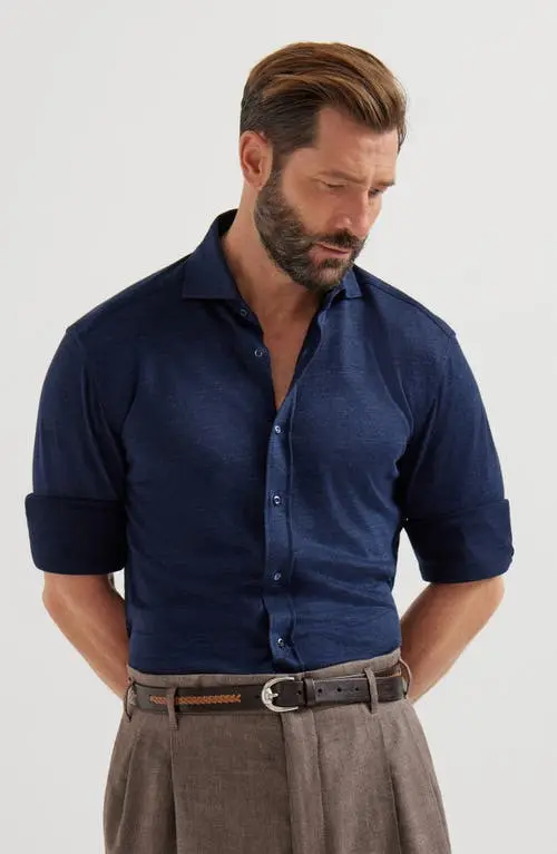 Brunello Cucinelli Jersey Shirt - Navy Blue