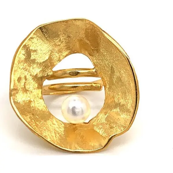 ESIN AKAN Sea & Moon Medium Ring - Gold Plated