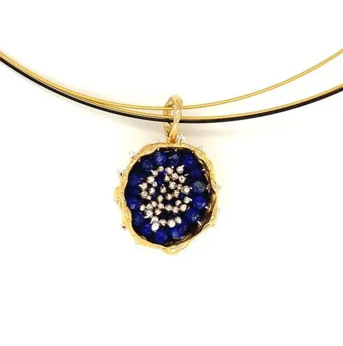 ESIN AKAN Dance Of Stamens Lapis Lazuli Pendant Necklace - Gold Plated
