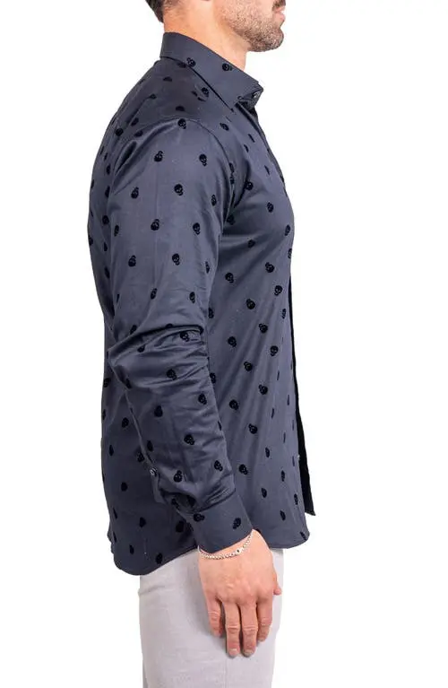 MACEOO Fibonacci Ascension Contemporary Fit Button-up Shirt - Black