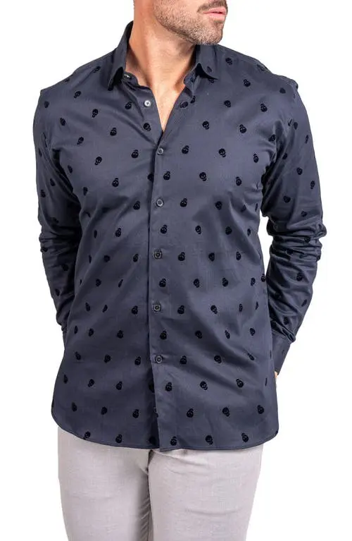 MACEOO Fibonacci Ascension Contemporary Fit Button-up Shirt - Black