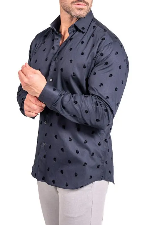 MACEOO Fibonacci Ascension Contemporary Fit Button-up Shirt - Black